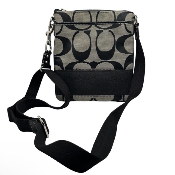 Coach | Bags | Guc Coach Blackgray Signature Canvas Crossbody Matching Wallet | Poshmark